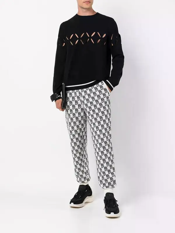 We11Done Monogram Intarsia-knit Track Pants