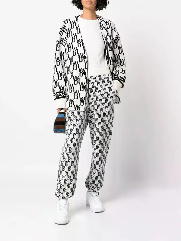 We11Done Monogram Intarsia-knit Track Pants