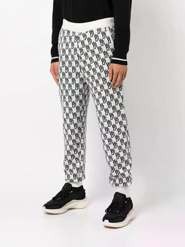 We11Done Monogram Intarsia-knit Track Pants