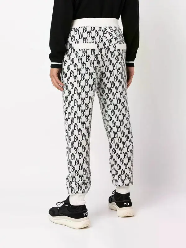 We11Done Monogram Intarsia-knit Track Pants