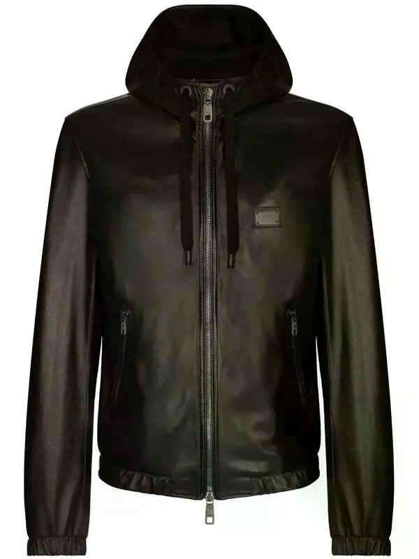 Dolce & Gabbana Hooded Leather Jacket
