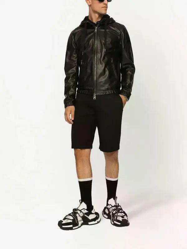 Dolce & Gabbana Hooded Leather Jacket