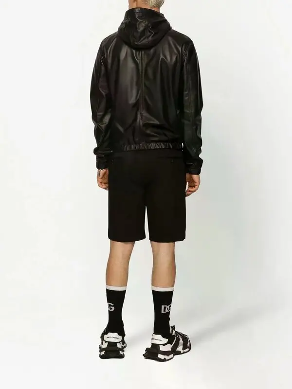 Dolce & Gabbana Hooded Leather Jacket
