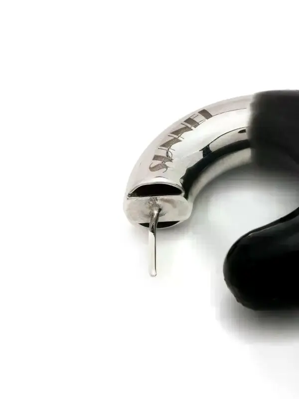 Sunnei Rubberized Hoop Earrings - Black