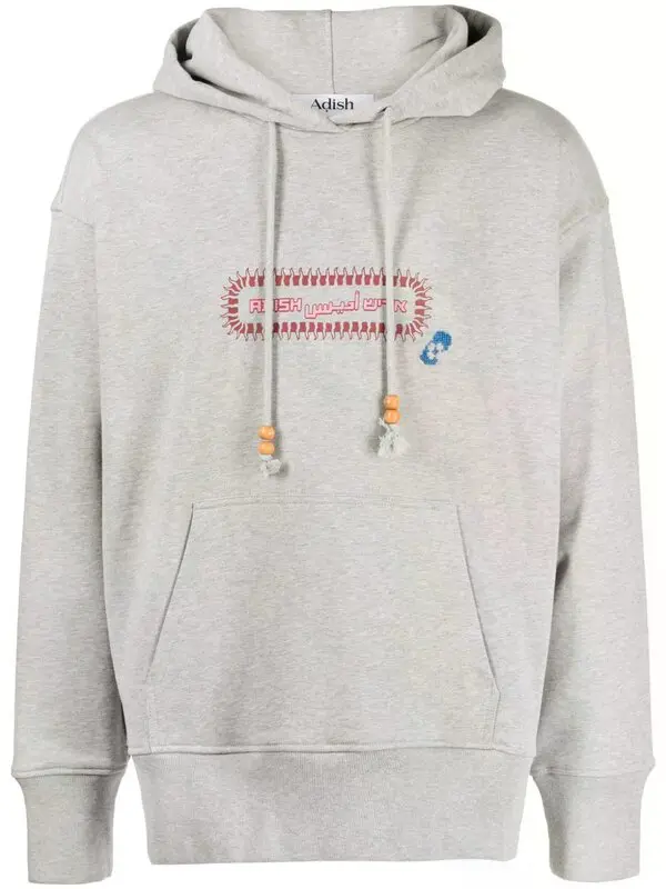 ADISH Alkhws Logo-print Hoodie - Grey