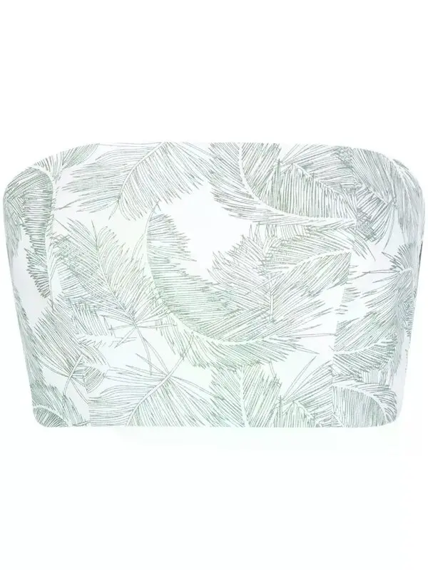 BAMBAH Palm Leaf-print Bustier Top