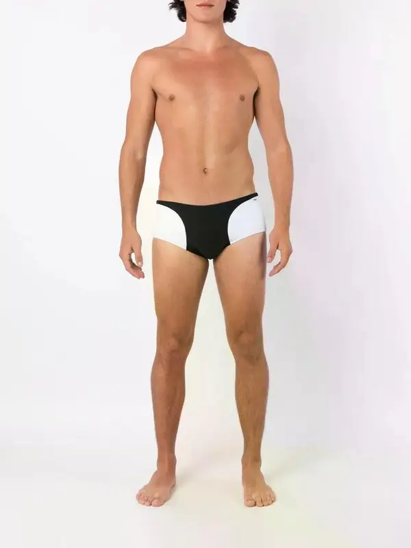 AMIR SLAMA Two-tone Slip-on Swim Trunks