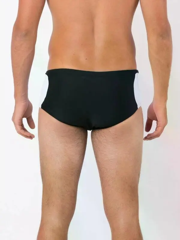 AMIR SLAMA Two-tone Slip-on Swim Trunks