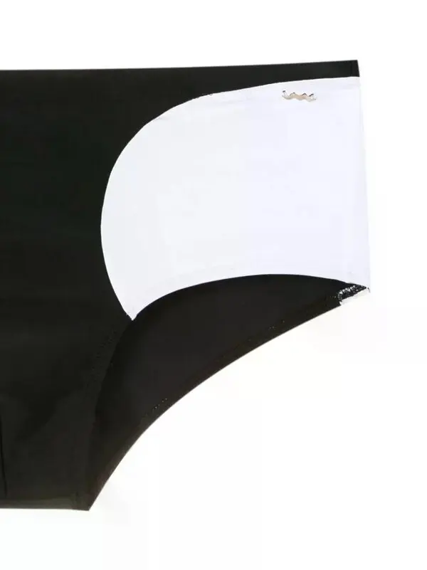 AMIR SLAMA Two-tone Slip-on Swim Trunks