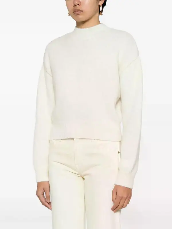 Jacquemus Logo-intarsia Brushed-knit Sweater - Neutrals