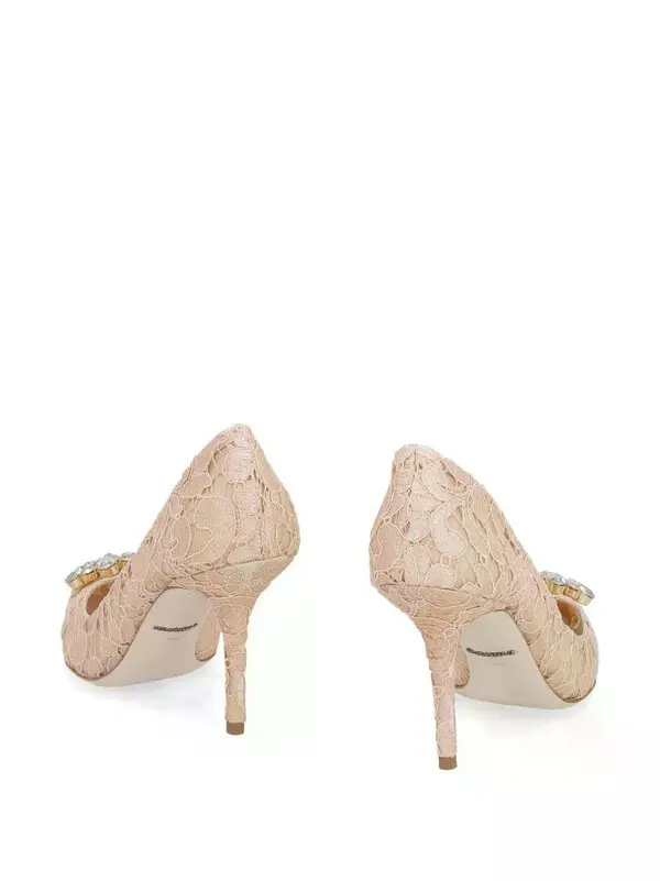 Dolce & Gabbana Rainbow Lace Brooch-detail Pumps - Neutrals