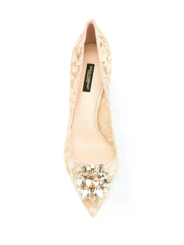 Dolce & Gabbana Rainbow Lace Brooch-detail Pumps - Neutrals