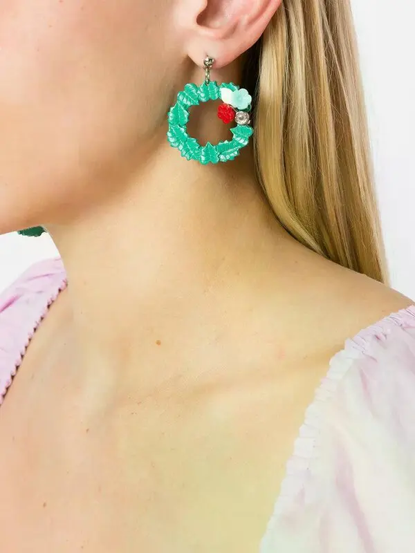 AMIR SLAMA Floral-appliqué Asymmetric Earrings