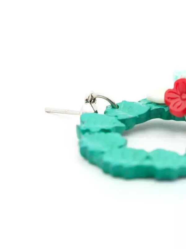 AMIR SLAMA Floral-appliqué Asymmetric Earrings