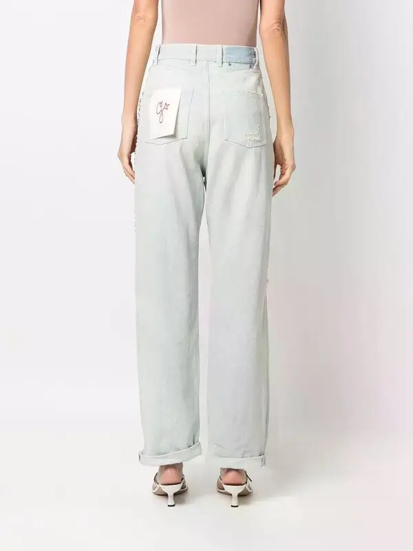 GOLDEN GOOSE Cabochon-crystal Bleached Jeans