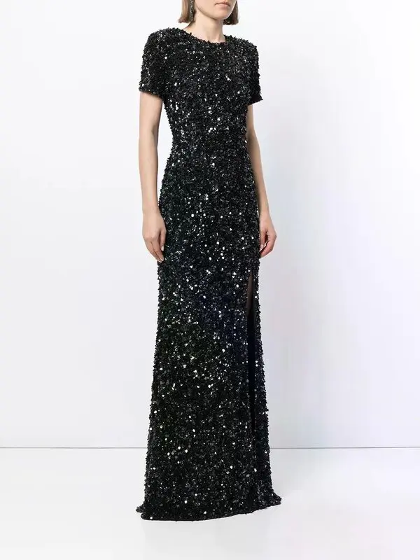 Rachel Gilbert Nixie Sequin-embellished Gown - Black