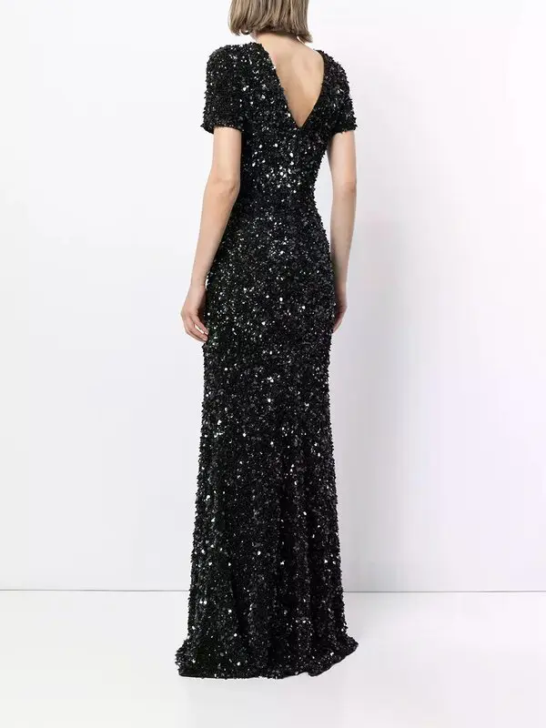 Rachel Gilbert Nixie Sequin-embellished Gown - Black