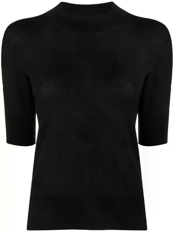 JIL SANDER Short Sleeve Fine-knit Top