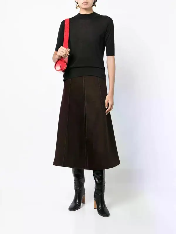 JIL SANDER Short Sleeve Fine-knit Top