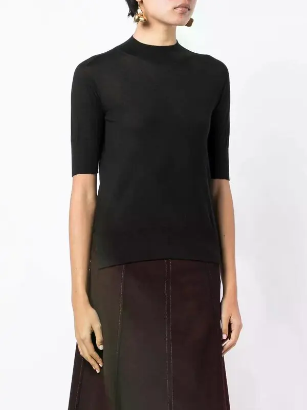 JIL SANDER Short Sleeve Fine-knit Top