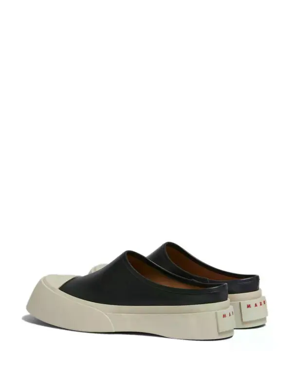 Marni Mary Jane Leather Slippers - Black