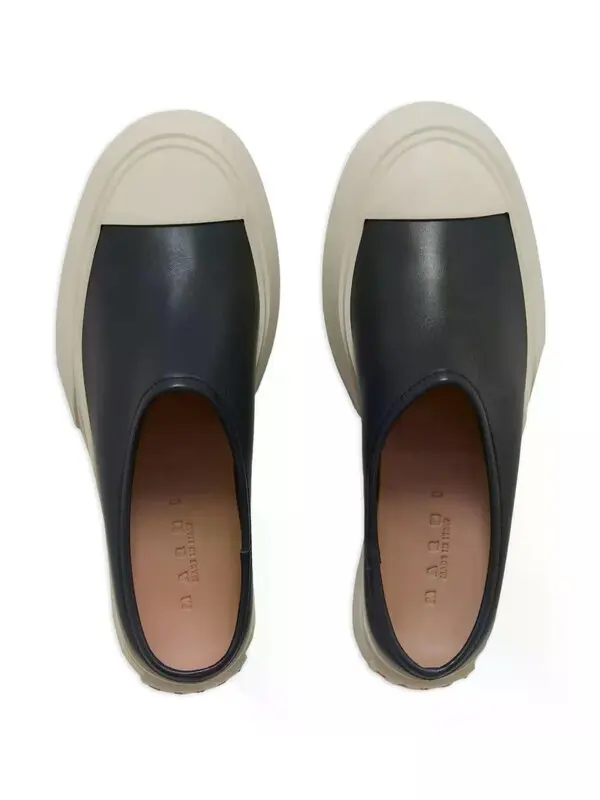 Marni Mary Jane Leather Slippers - Black