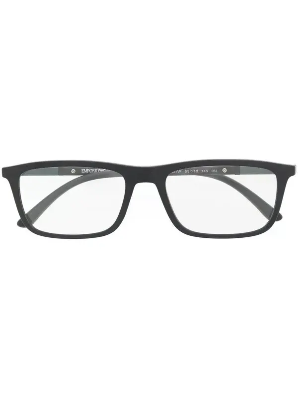Emporio Armani Rectangle Frame Eyeglasses - Black
