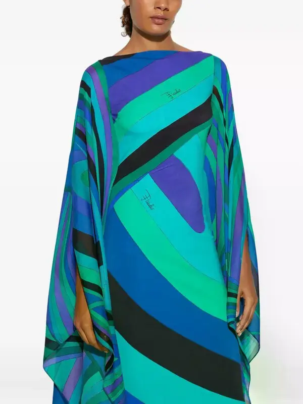 Emilio Pucci Iride-pattern Long Dress - Green