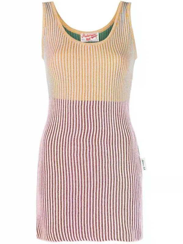 Andersson Bell Colour-block Ribbed Knit Vest