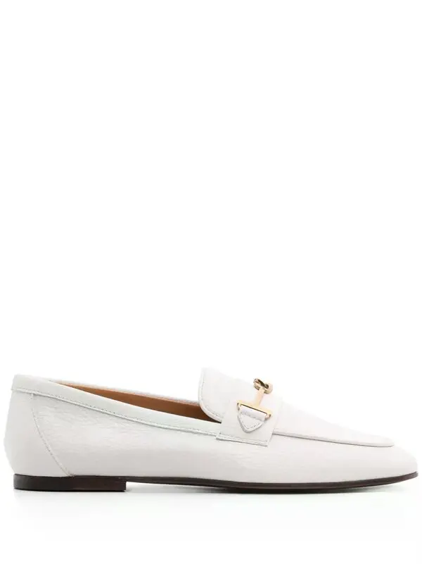 TOD'S Logo-plaque Leather Loafers - White