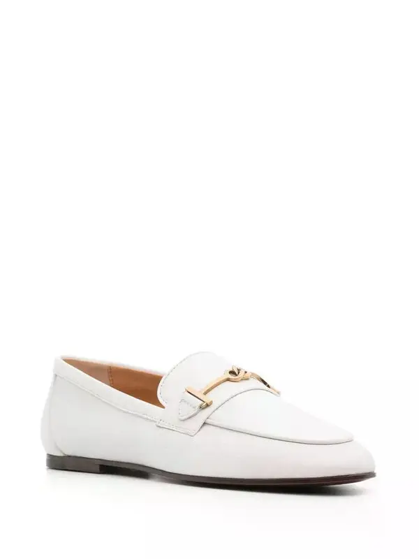 TOD'S Logo-plaque Leather Loafers - White