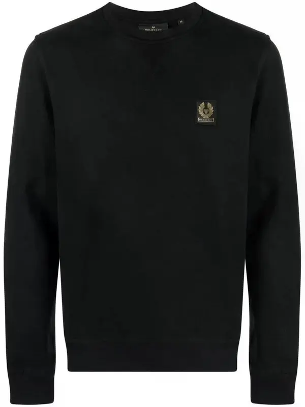 Belstaff Logo-patch Cotton Sweatshirt - Black