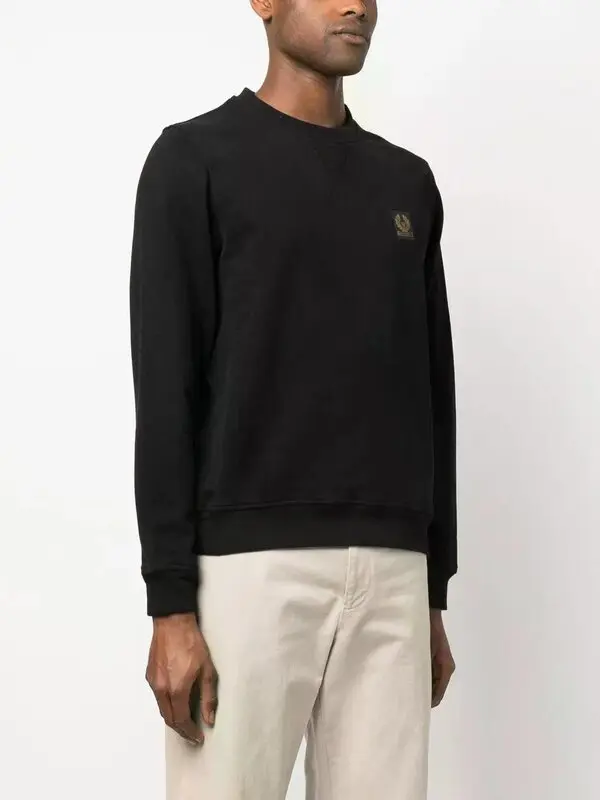 Belstaff Logo-patch Cotton Sweatshirt - Black