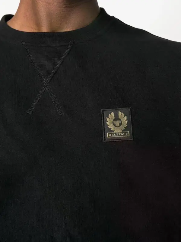 Belstaff Logo-patch Cotton Sweatshirt - Black