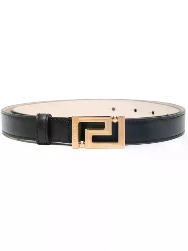 Versace Greca Goddess Leather Belt - Black