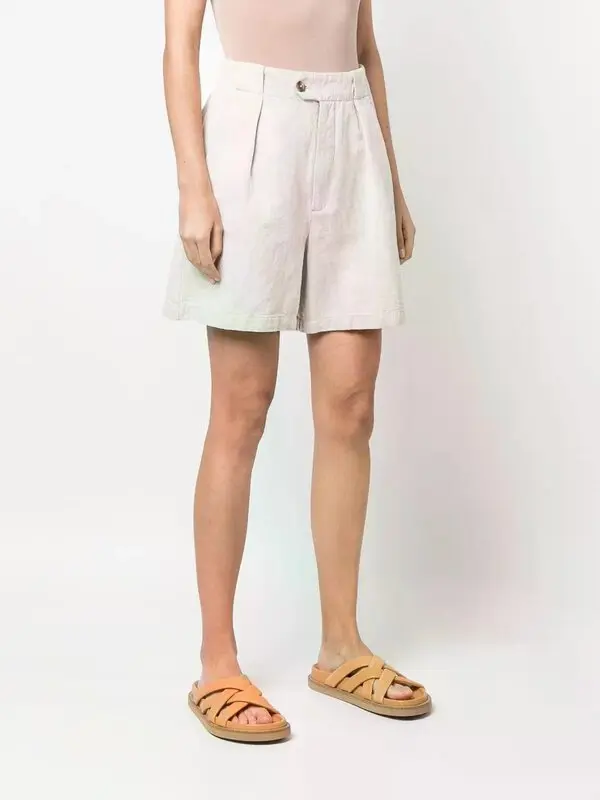 Closed High-waisted Organic Cotton Shorts