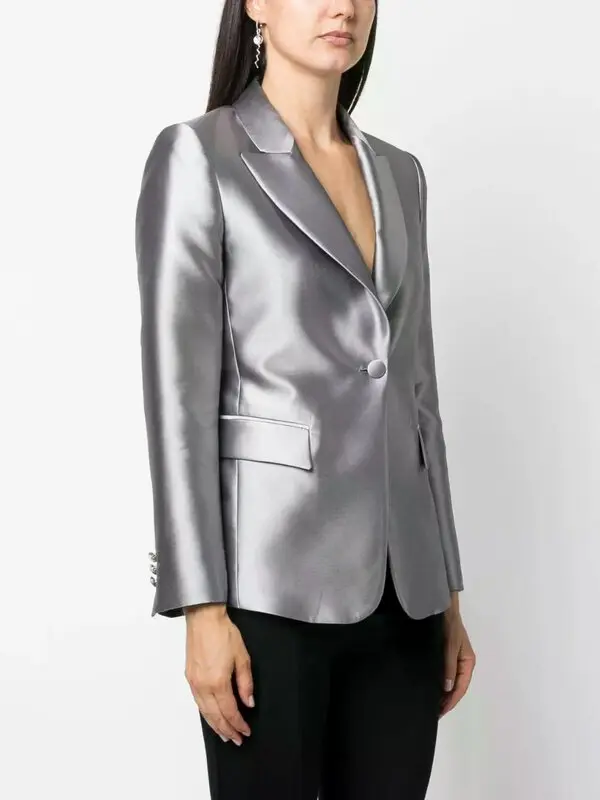 Alberta Ferretti Long-sleeved Satin Single-breasted Blazer