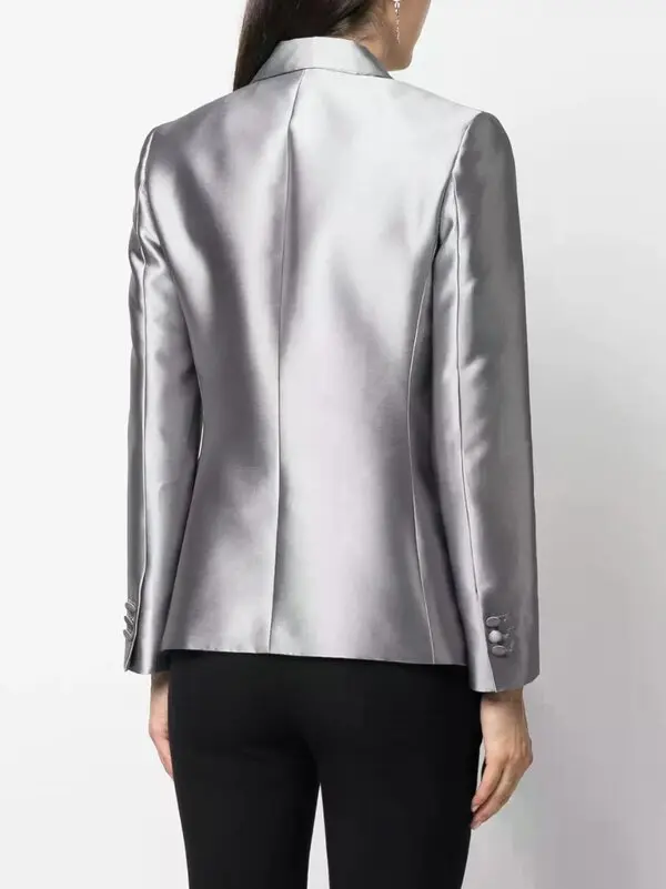 Alberta Ferretti Long-sleeved Satin Single-breasted Blazer
