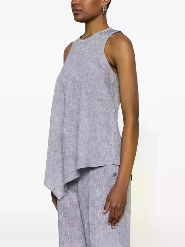 Peserico Linen Asymmetrical Top - Grey