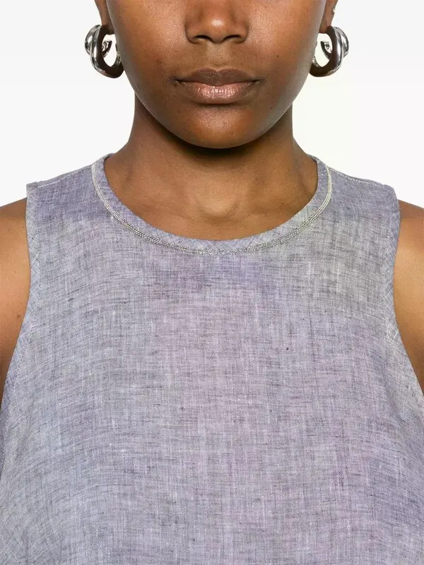 Peserico Linen Asymmetrical Top - Grey