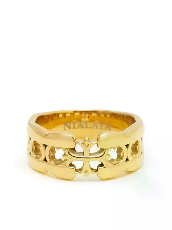 NIALAYA JEWELRY Cross Band Ring - Gold
