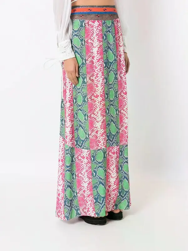 AMIR SLAMA Patchwork-panelled Maxi Skirt
