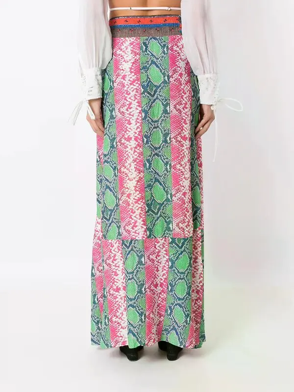 AMIR SLAMA Patchwork-panelled Maxi Skirt