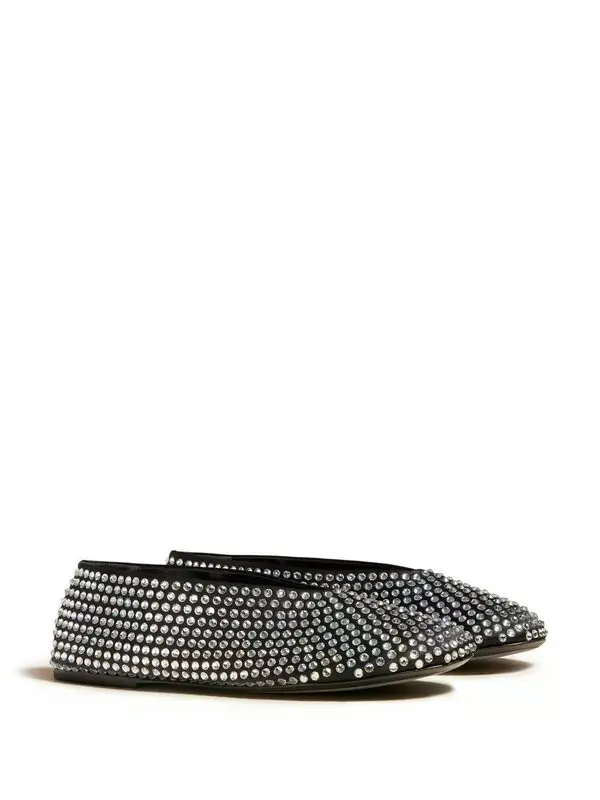 Khaite The Marcy Rhinestone Ballerinas - Silver