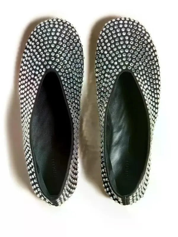 Khaite The Marcy Rhinestone Ballerinas - Silver
