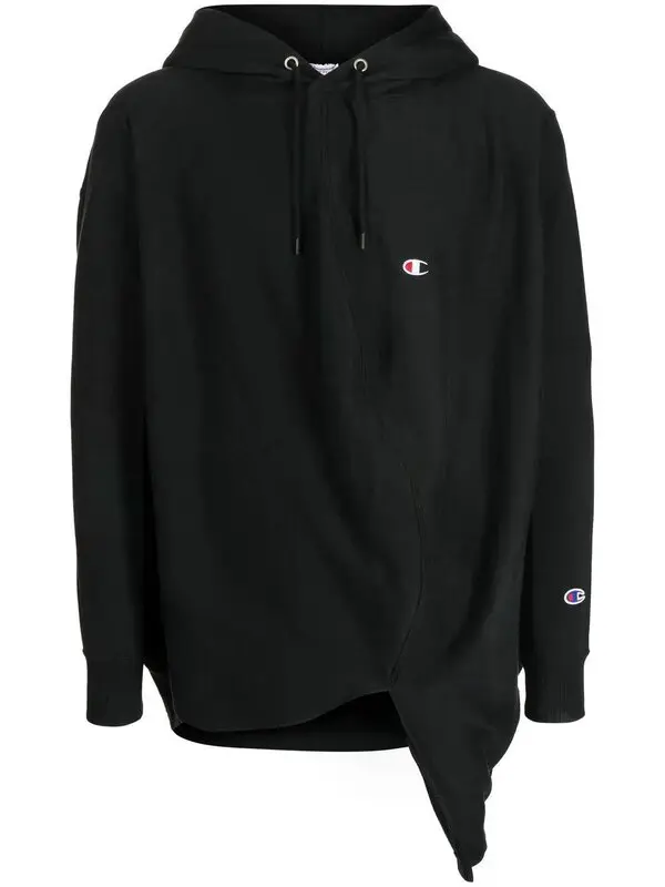 Anrealage Draped Drawstring Hoodie - Black