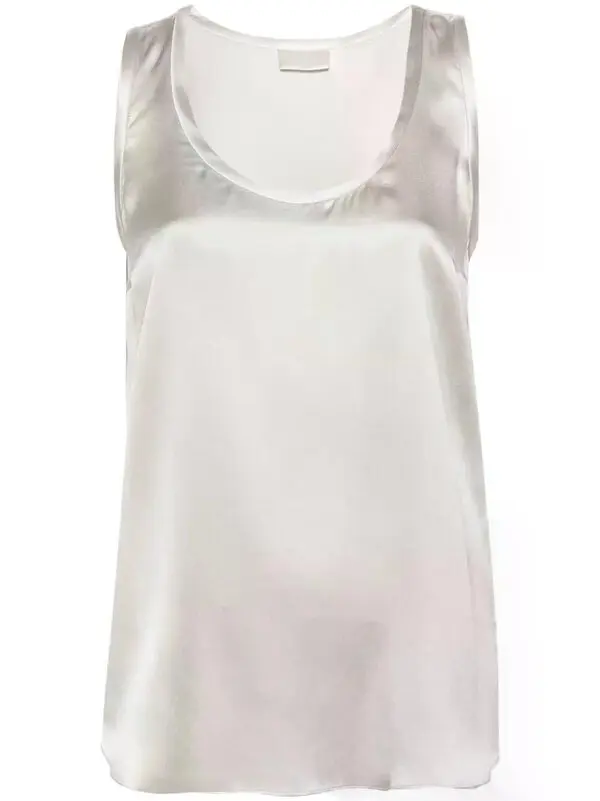 Brunello Cucinelli Stretch-silk Satin Tank Top - Neutrals