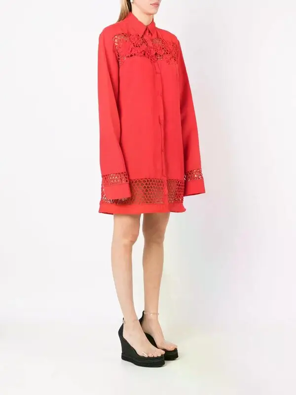 AMIR SLAMA Floral-lace Detail Oversize Shirt