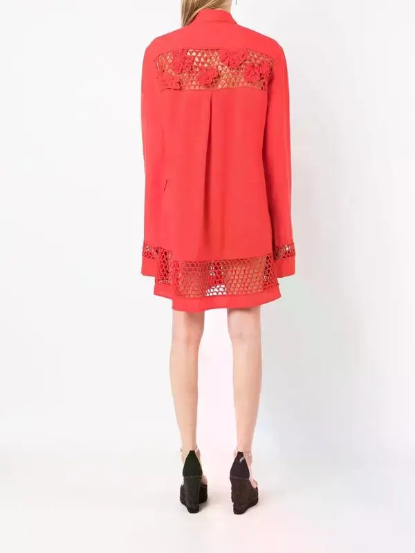 AMIR SLAMA Floral-lace Detail Oversize Shirt