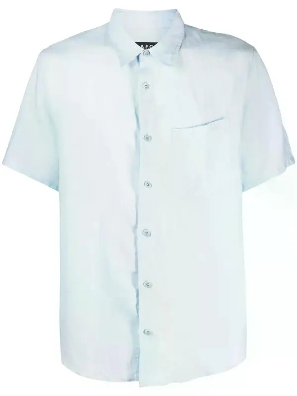 A.p.c. Short-sleeve Linen Shirt - Blue